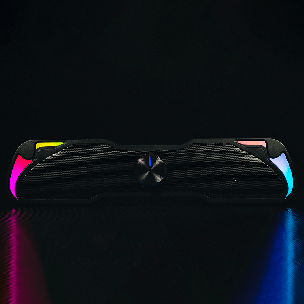 Soundbar TGT Panzer, 6W rms, Rainbow, Preto, TGT-PZR-RBW01 - TGT Gaming
